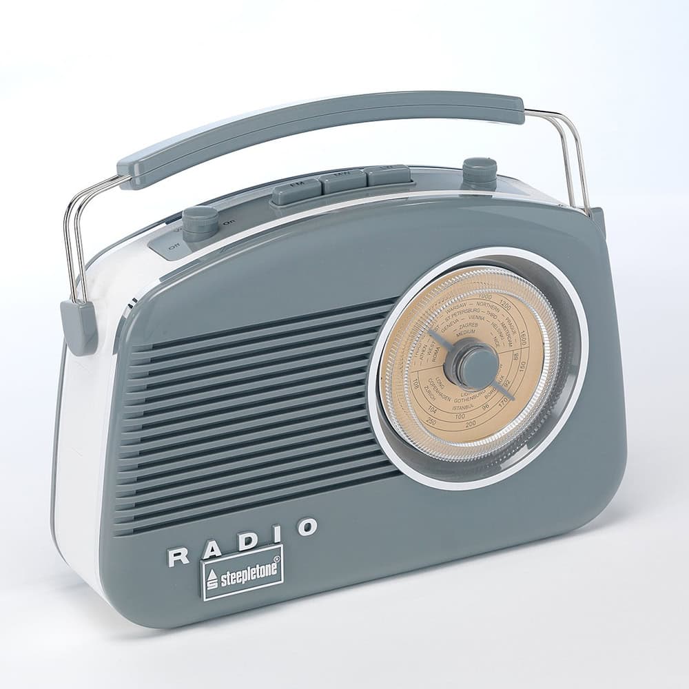 Steepletone Brighton Retro Radio Grey – Callaghans Electrical IE